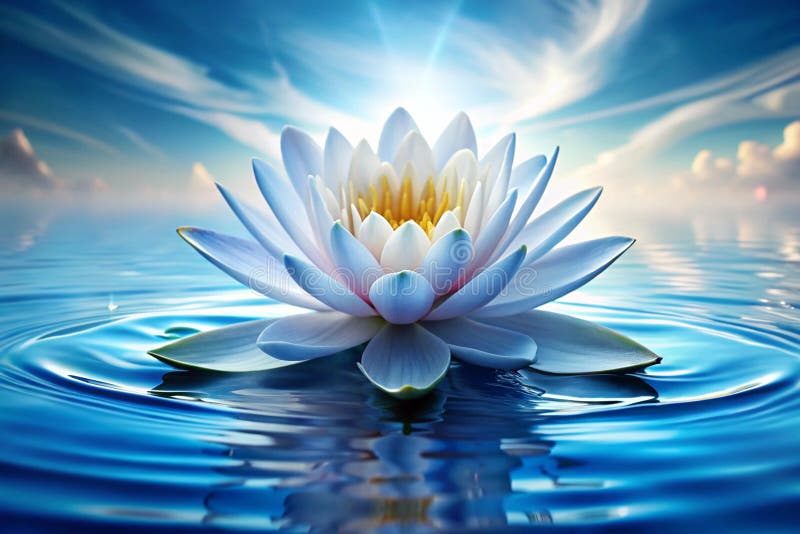 Water Flower Design, Symbol of Life Stock Illustration - Illustration ...