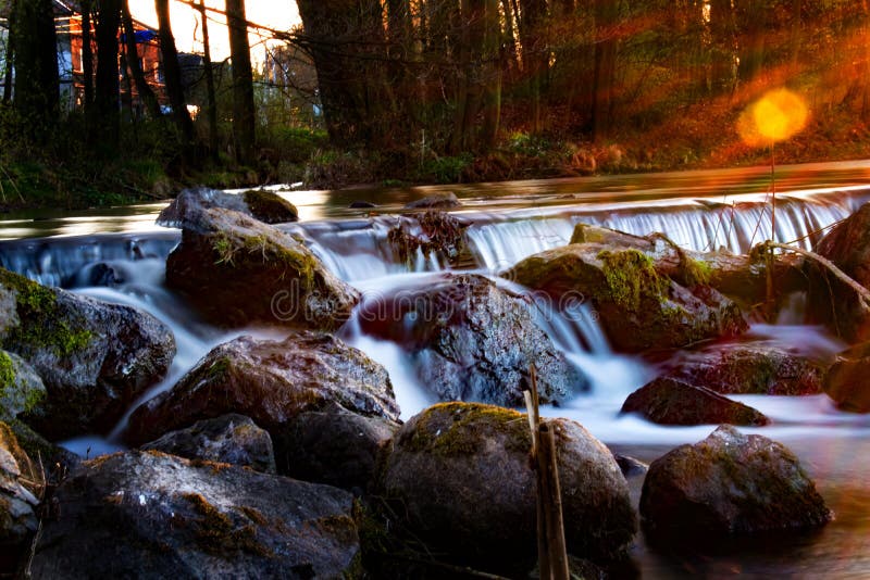 Water,flowing Around a Big Rocks. Stock Photo - Image of waterfall ...