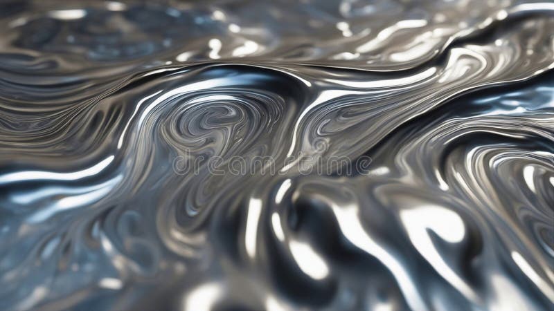 Water Flowing in the Water a Creative Illustration of a Silver Fluid ...