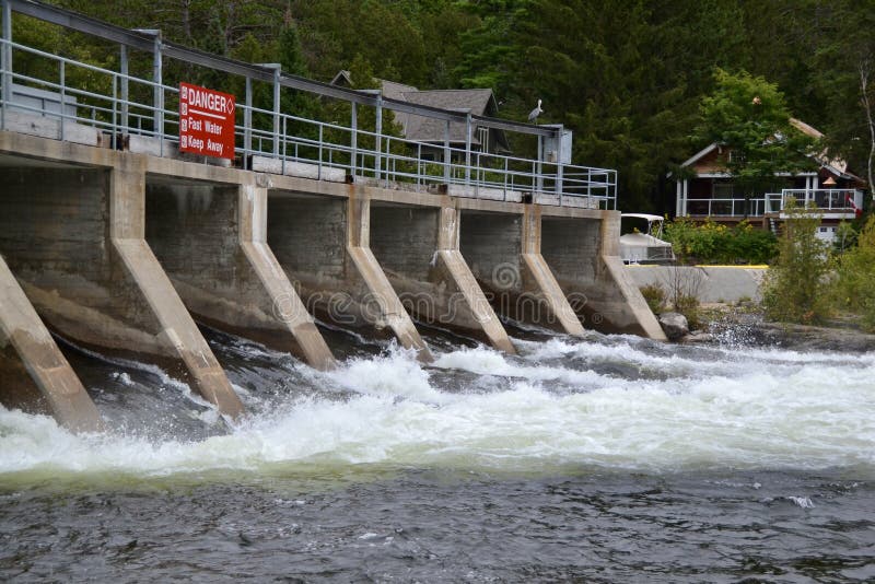 Water Flowing through Dam Along Baysville Riverfront Stock Image ...