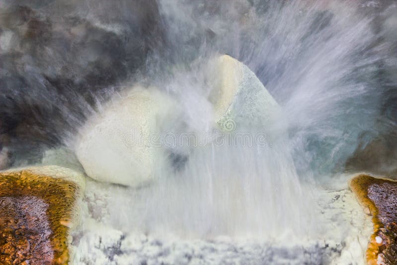 Water Flowing Down the Rock Droplets. Stock Image - Image of fluid ...