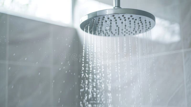 Water Flowing Down Shower Head Stock Image - Image of bath, liquid ...