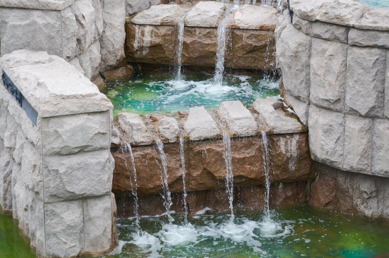 Water Flowing Down the Stone Steps Stock Image - Image of fountain ...