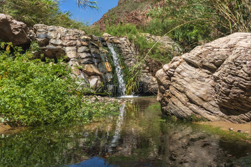 Water Flowing Down a Waterfall in a River Stock Image - Image of water ...