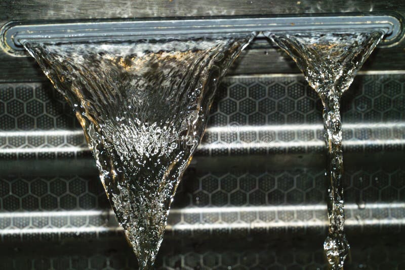 Water Flowing from a Drainage System in a Modern Environment Stock ...