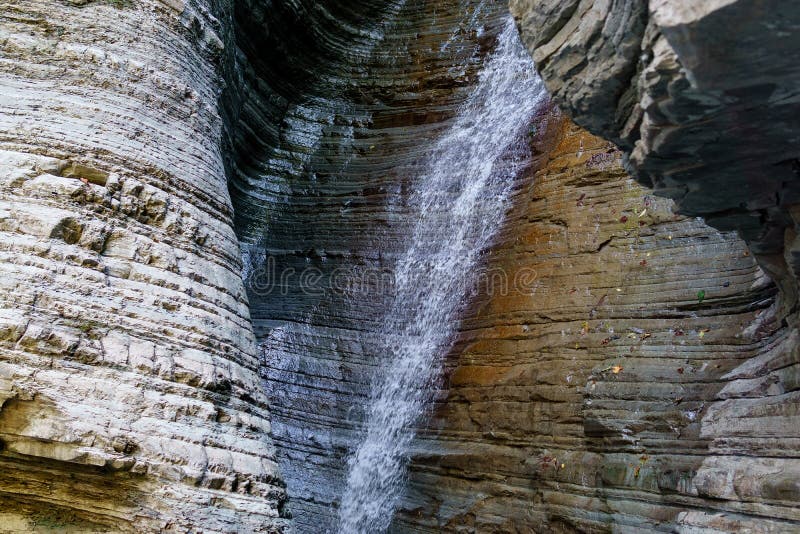 Water Flowing or Falling Down in the Waterfall Stock Image - Image of ...