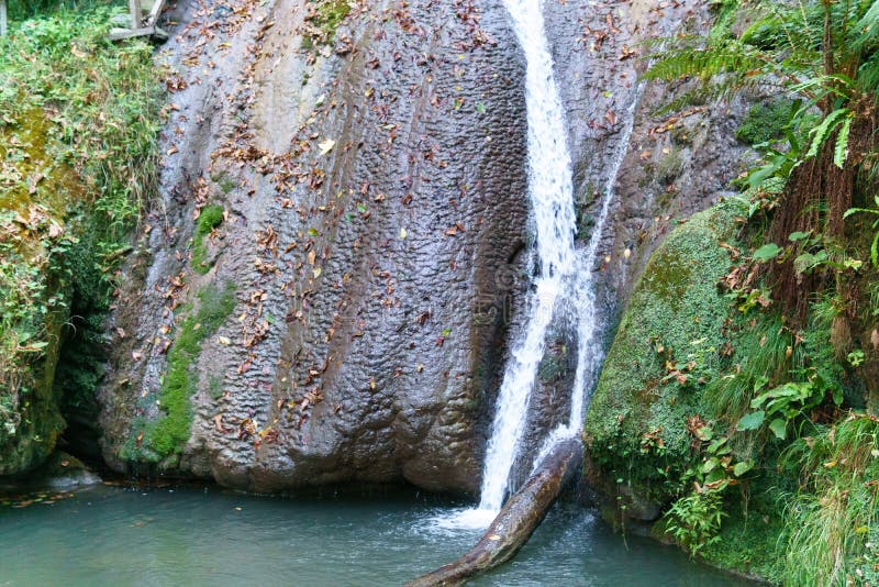 Water Flowing or Falling Down in the Waterfall. Nature Background Space ...
