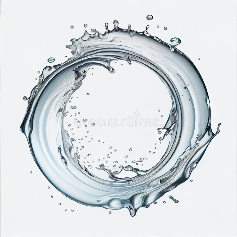 Water Flowing and Form a Round Frame Stock Illustration - Illustration ...