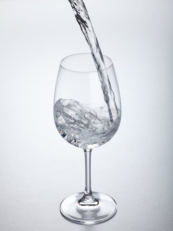 Water Flowing into Full Glass Stock Image - Image of liquid, beverage ...