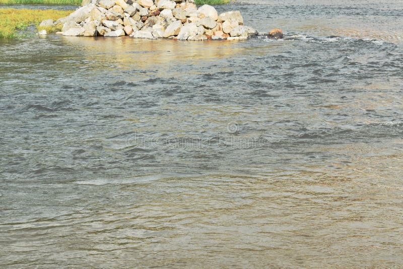 Water Flowing Make Wave and Rippled on River Stock Image - Image of ...