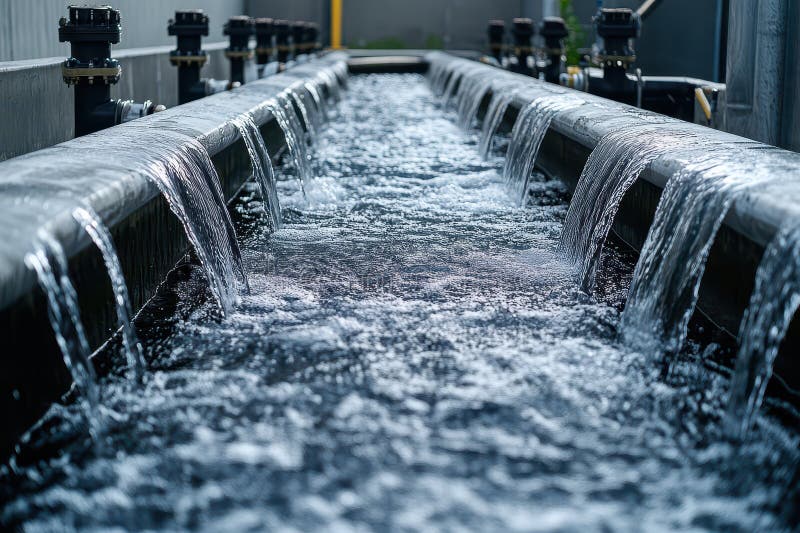 Water Flowing through a Modern Drainage System Stock Photo - Image of ...