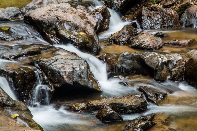 Water Flowing at Mork Fa Waterfall Stock Image - Image of season ...
