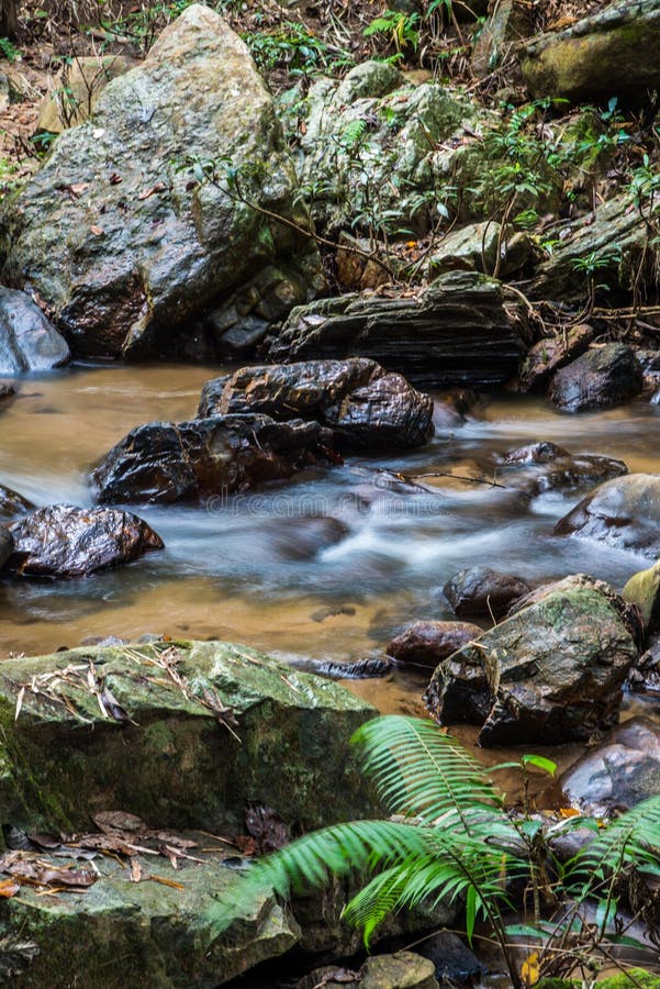 Water Flowing at Mork Fa Waterfall Stock Image - Image of stone, summer ...