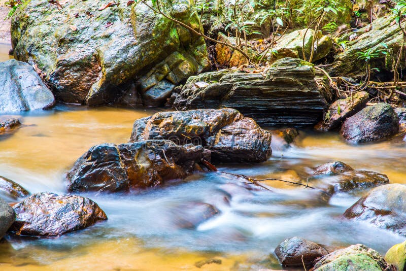 Water Flowing at Mork Fa Waterfall Stock Image - Image of asia ...