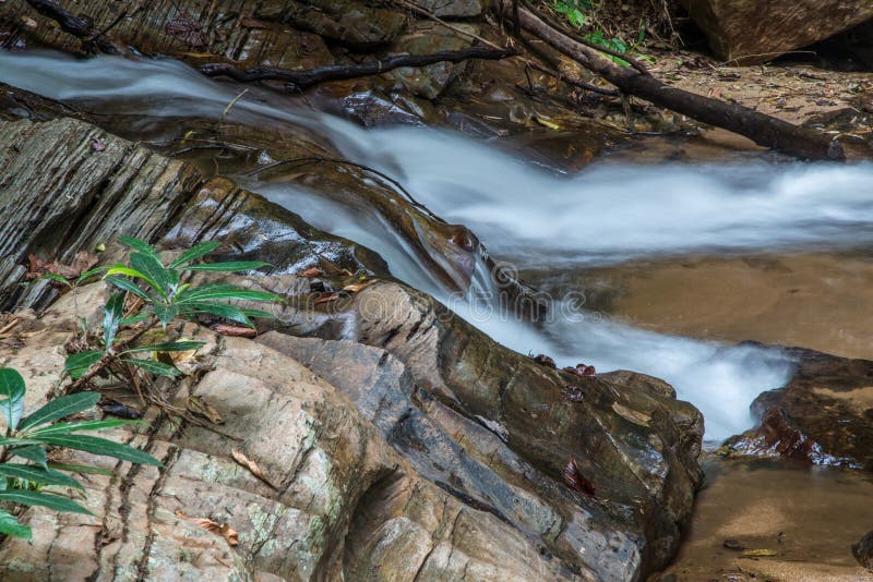 Water Flowing at Mork Fa Waterfall Stock Image - Image of landscape ...