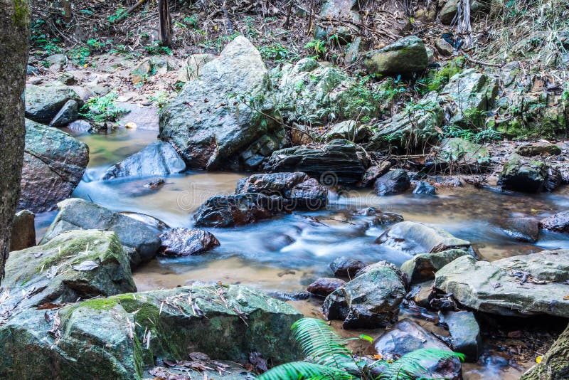 Water Flowing at Mork Fa Waterfall Stock Image - Image of stone, summer ...