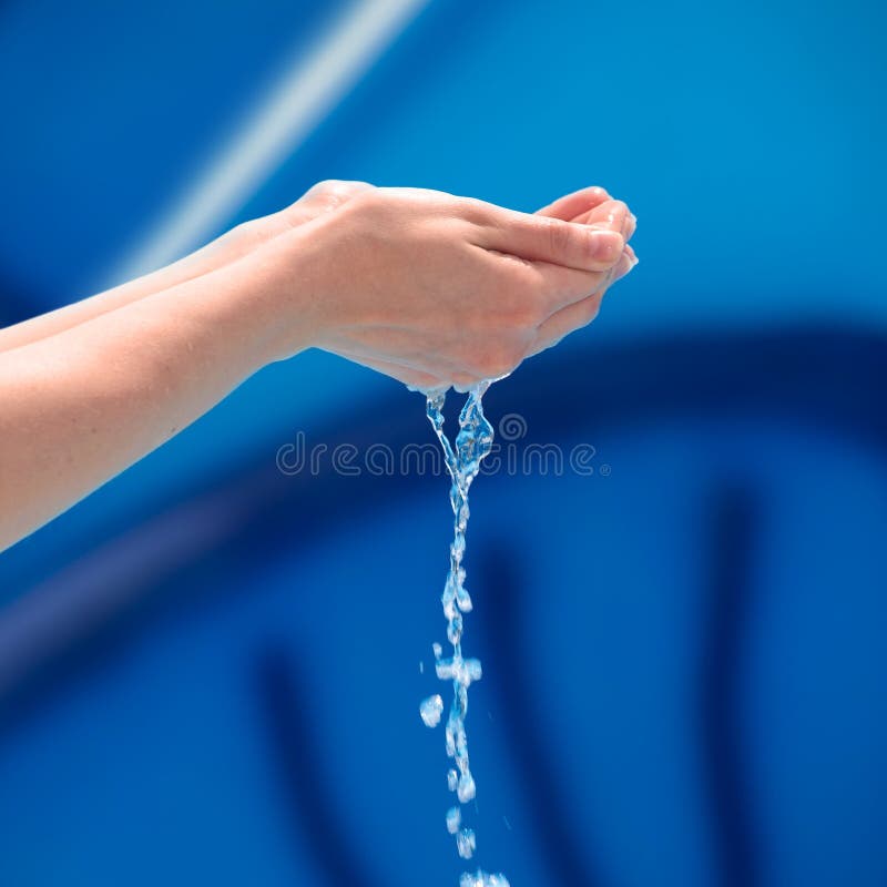 Water Flowing Out of the Hands Stock Photo - Image of closeup, purity ...