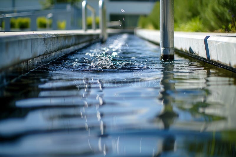 The Water is Flowing Out of a Pipe and into a Pool Stock Photo - Image ...