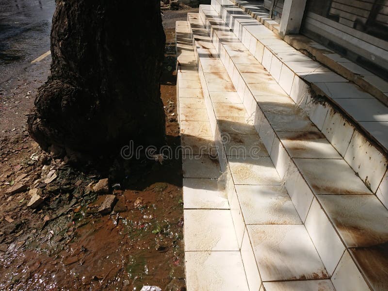 Photo of Water Flowing Out from Stair Stock Image - Image of heavy ...
