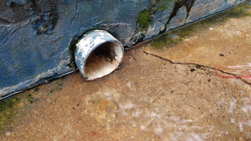 Water Flowing Out of the Wastewater Discharge Pipe Stock Footage ...