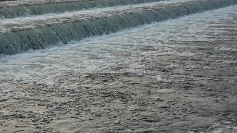 Artificial Waterfall on the Dam. Stock Video - Video of panorama ...