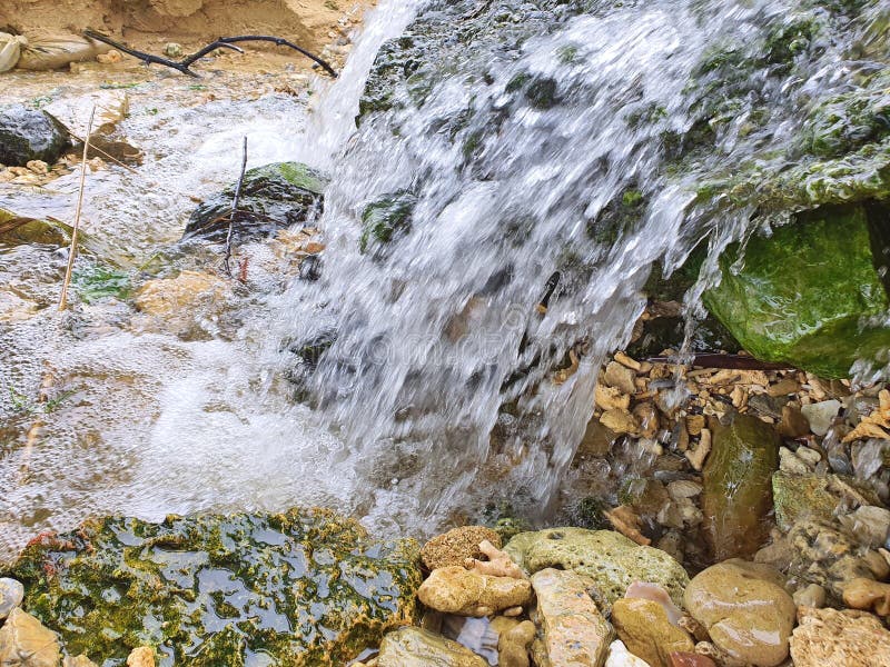 Water flowing over rocks stock photo. Image of green - 259223508