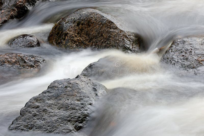 Water Flowing Over Rocks in Rapids Stock Image - Image of dark, motion ...