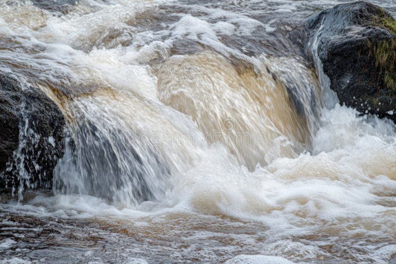 Water Flowing Over Rocks in a River, Nature Scene with Movement and ...