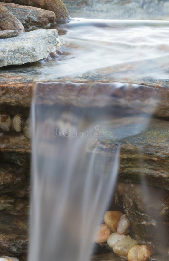 Water Flowing Over A Small Waterfall Stock Image - Image of waterfall ...