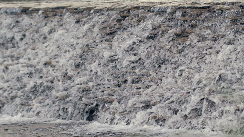 Water Flowing Over Stone Cascade. River Waterfall in Slow Motion Stock ...