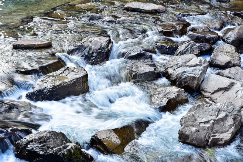 Water Flowing through Rocks Stock Image - Image of miyagawa, japan ...