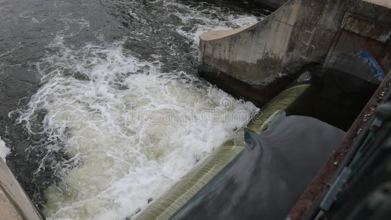 Water Flowing through a Sluice on a River Stock Video - Video of ...