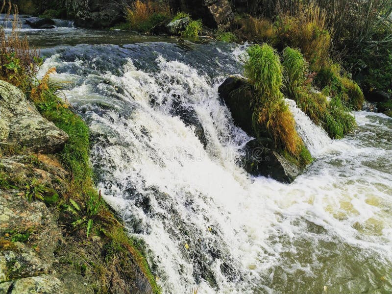 Water Flowing in Small Waterfall Stock Image - Image of water, small ...