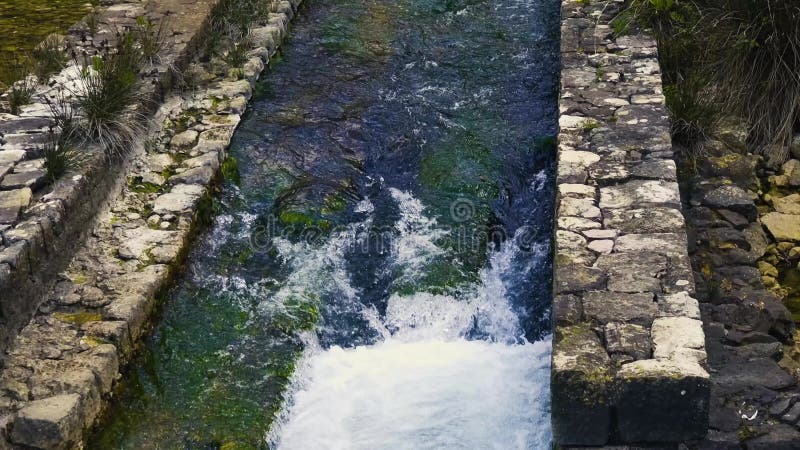 Water Flowing between Stone Borders Stock Video - Video of cascade ...