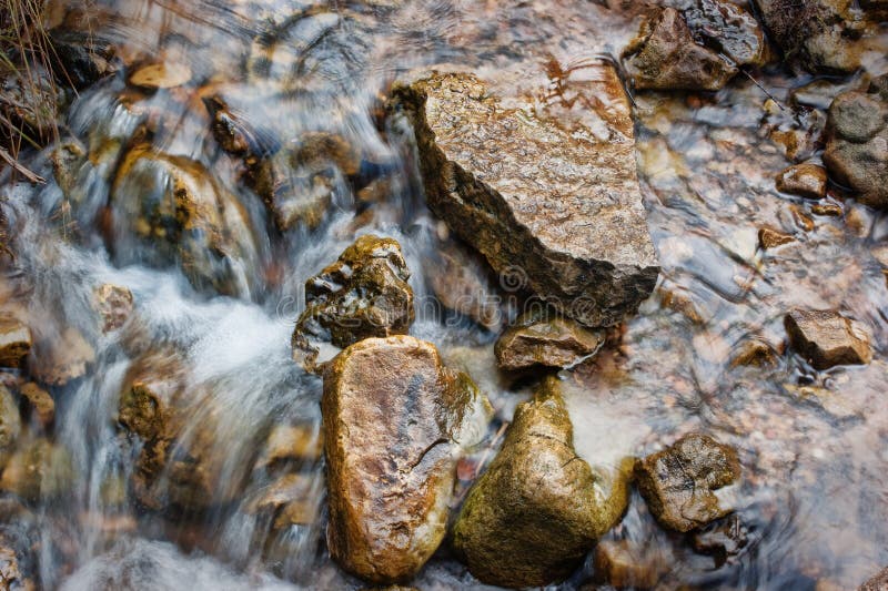 Water Flowing in the Stream Stock Image - Image of rushing, texture ...