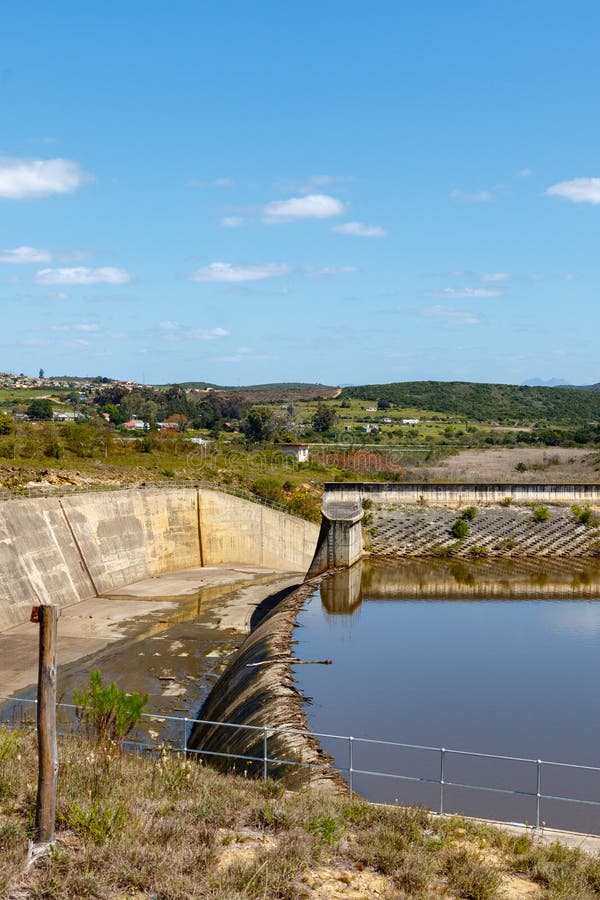 The Water Flowing To the Side Edge of the Dam Stock Photo - Image of ...