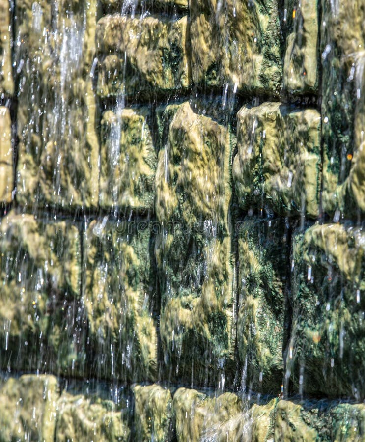Water Flows Down the Rocks. Waterfall in a Park Stock Photo - Image of ...