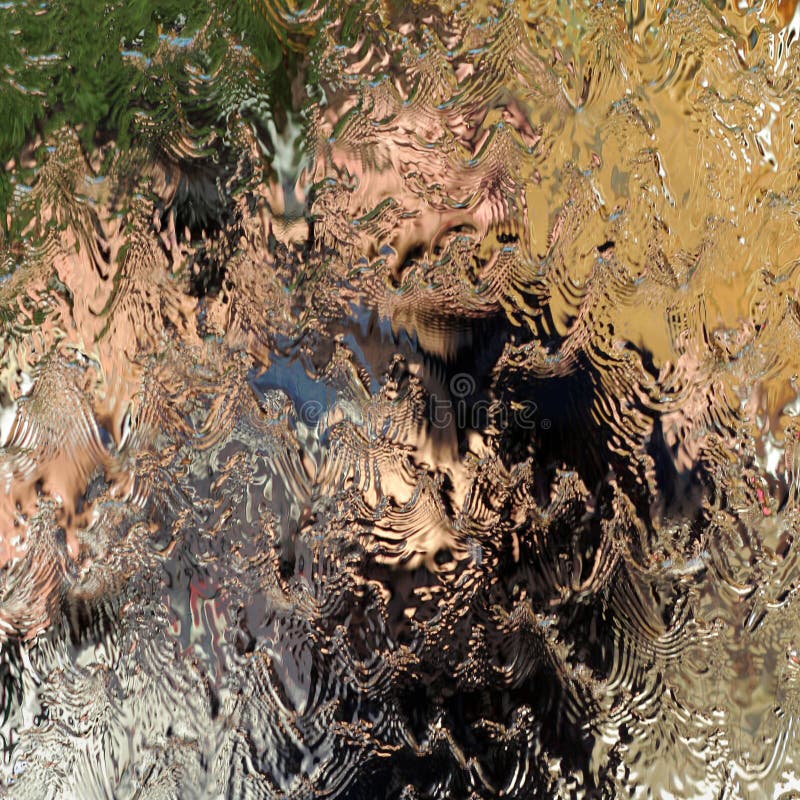 Water Flows Along the Wall of the Mirror, Vertical Abstract Background ...