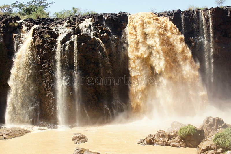 Water Flows of Blue Nile Falls Stock Image - Image of river, tisissat ...
