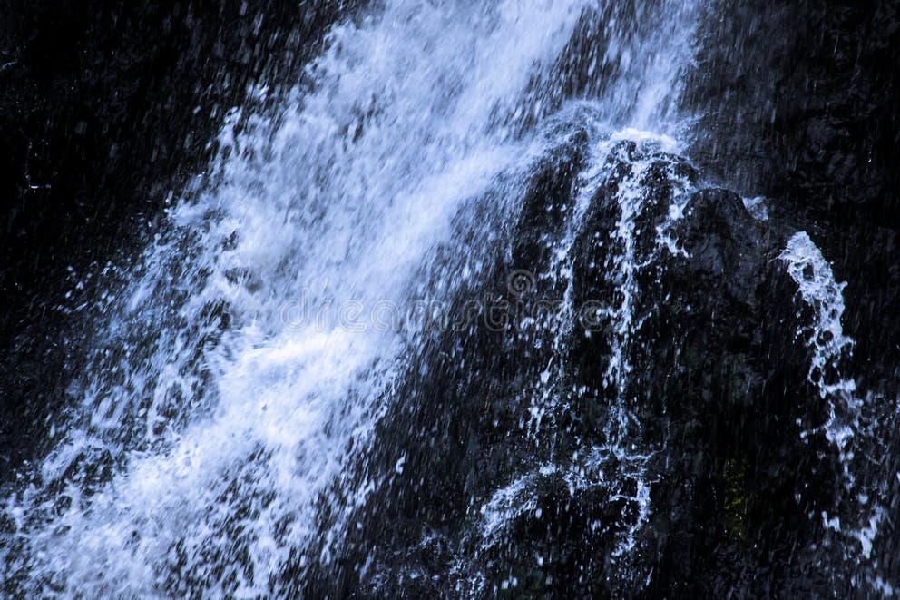 The Water Flows Down from the Rock Cliff Stock Image - Image of state ...