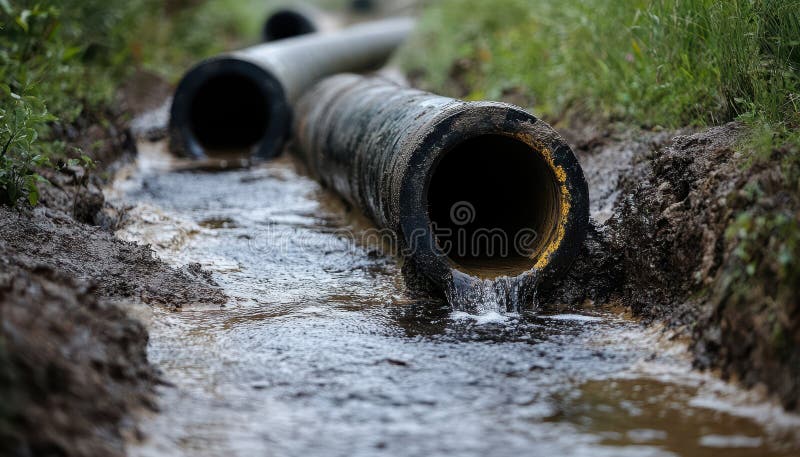 Water Main Pipes Transporting Essential Resources in a Rural Area ...