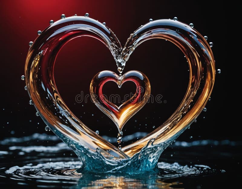 Heart-shaped Water Sculpture Created with 3D Animation Showcases a ...