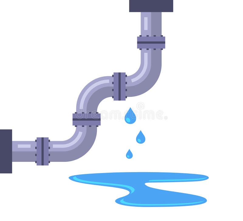 Old Leaking Pipe. Flooding in the Apartment Stock Vector - Illustration ...
