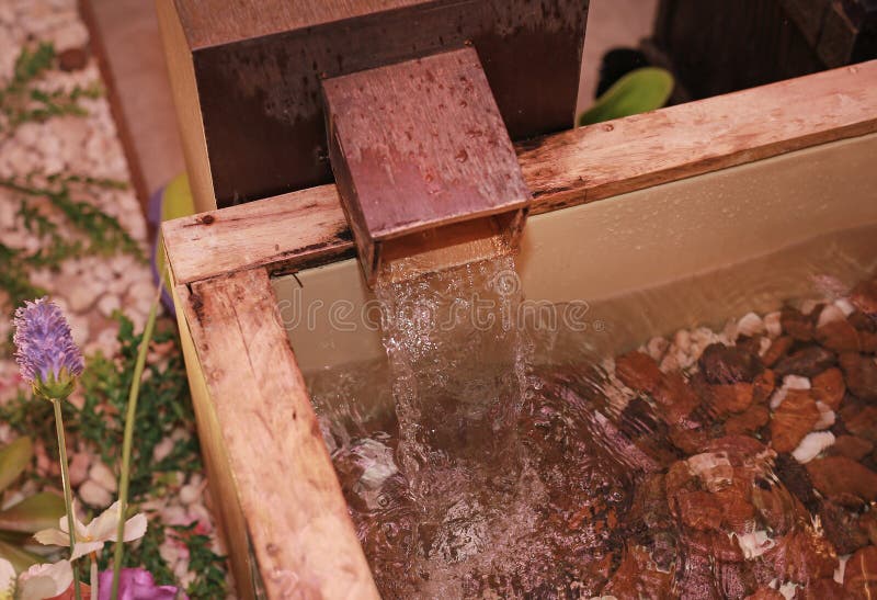 Water Flows at a Japanese Hot Spring Onsen Stock Photo - Image of relax ...