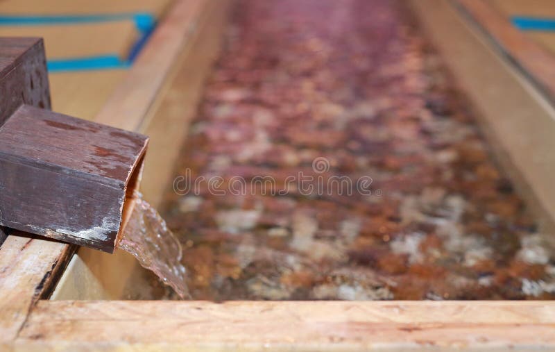 Water Flows at a Japanese Hot Spring Onsen Stock Image - Image of ...