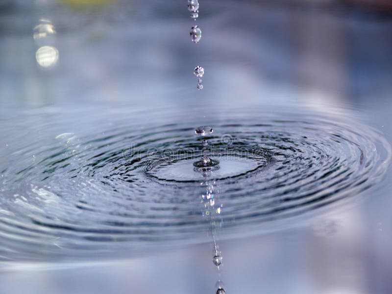 Water Flows on the Mirror Surface Stock Image - Image of falling, cyan ...