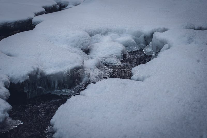 Water Flows in a Mountain River Stock Photo - Image of waterfall ...