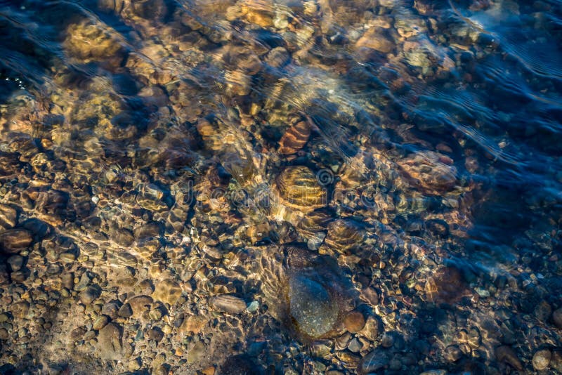 Water Flows Over Riverbed - Background Stock Image - Image of closeup ...