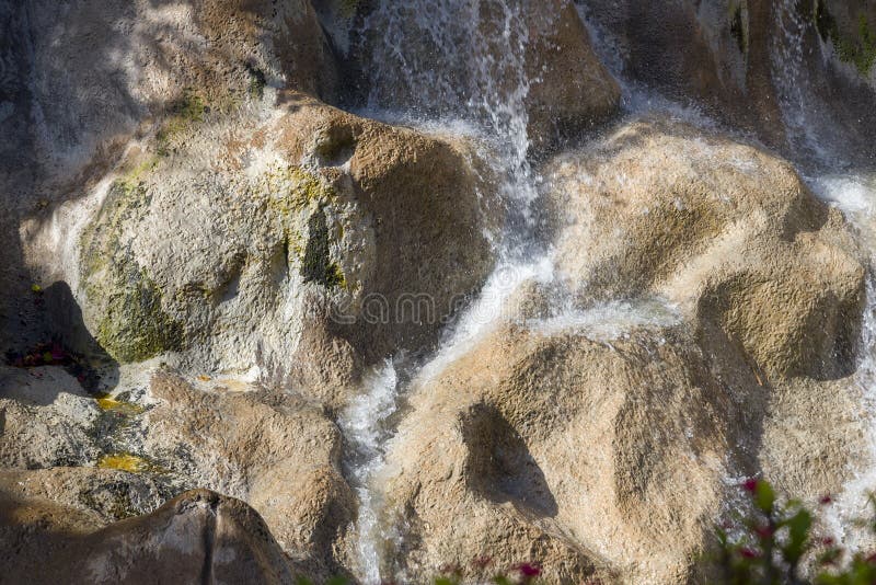 Water Flows Over the Rocks in the Park Stock Photo - Image of mossy ...