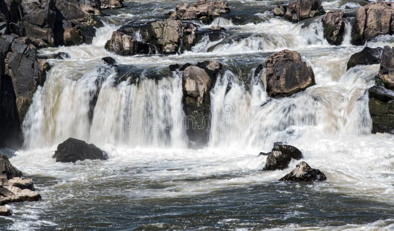 Water Flows Over the Rocks within the Potomac River at Great Falls ...